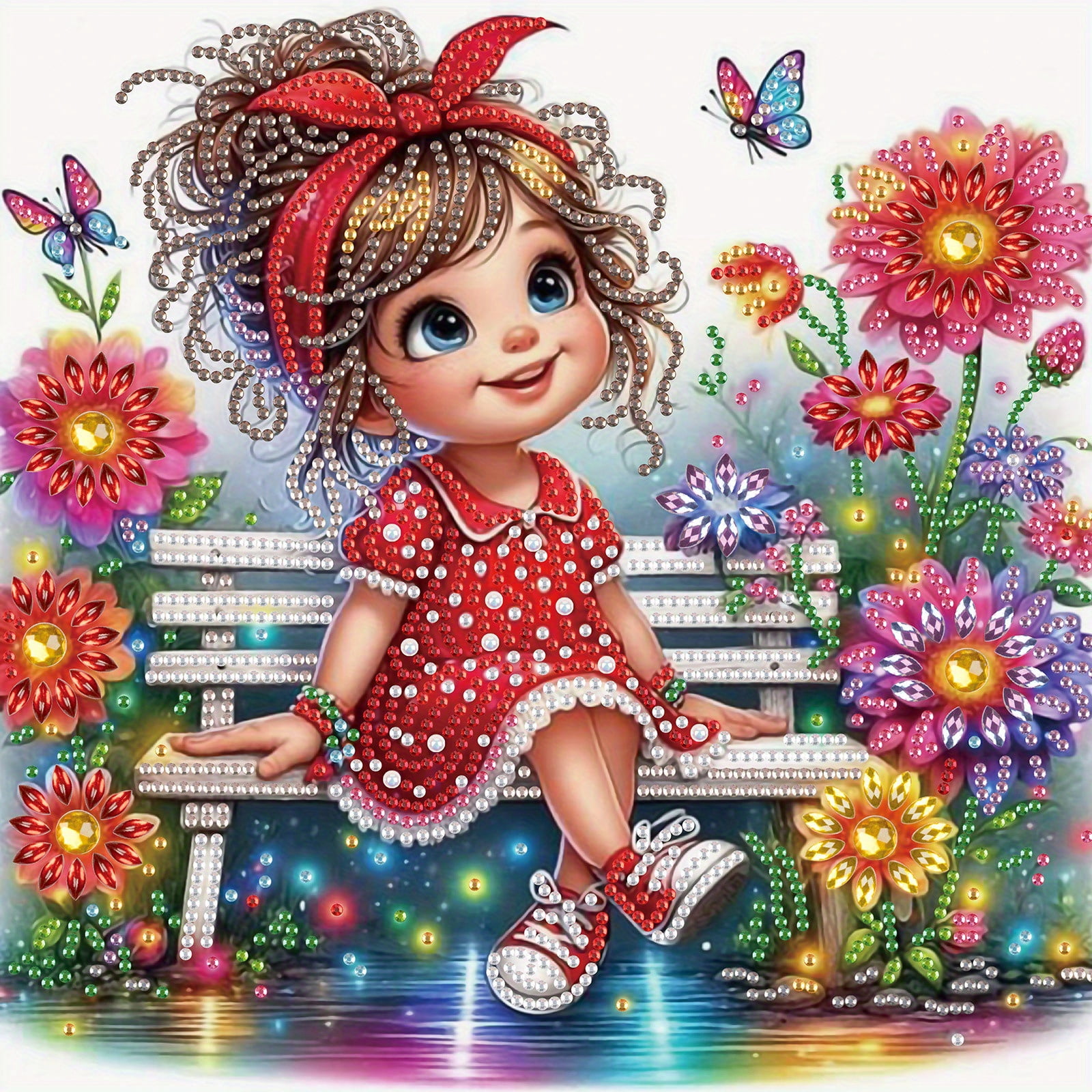 5D DIY diamond art painting kit, happy lady special shape diamond ...