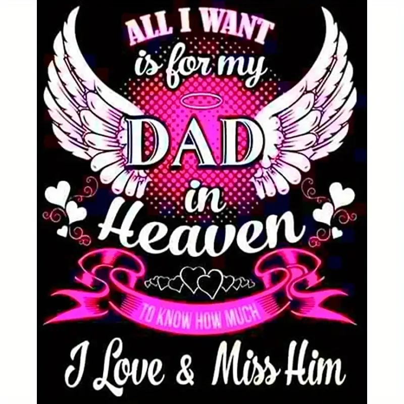 5D Dad Pattern Art Diamond Painting Furniture Decoration Mural, Full ...