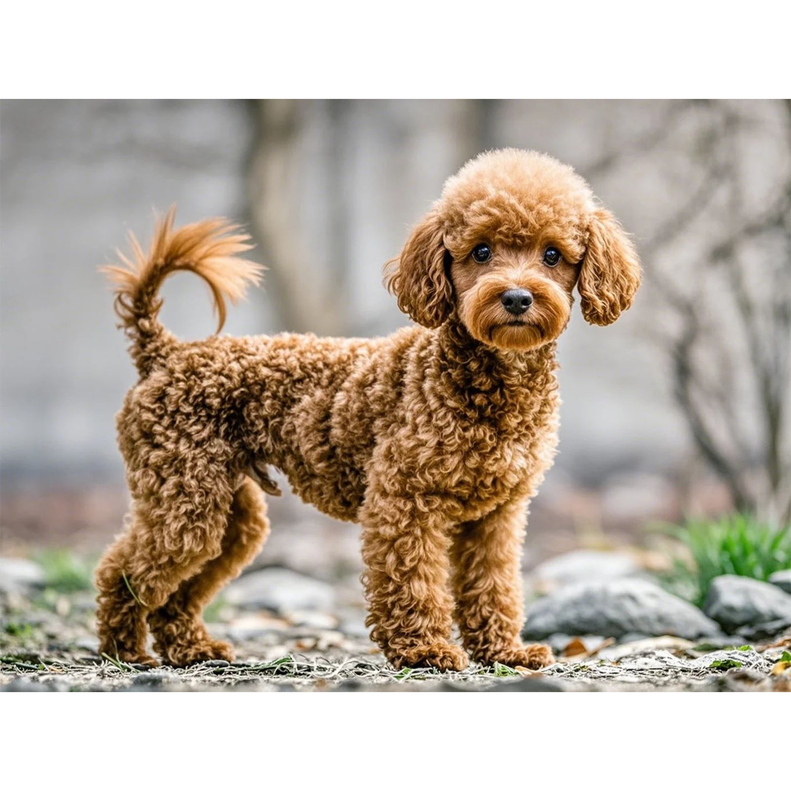 5D Diamond Art Brown Poodle Diamond Painting DIY Kits Full Round Drill Rhinestones Crystal ...