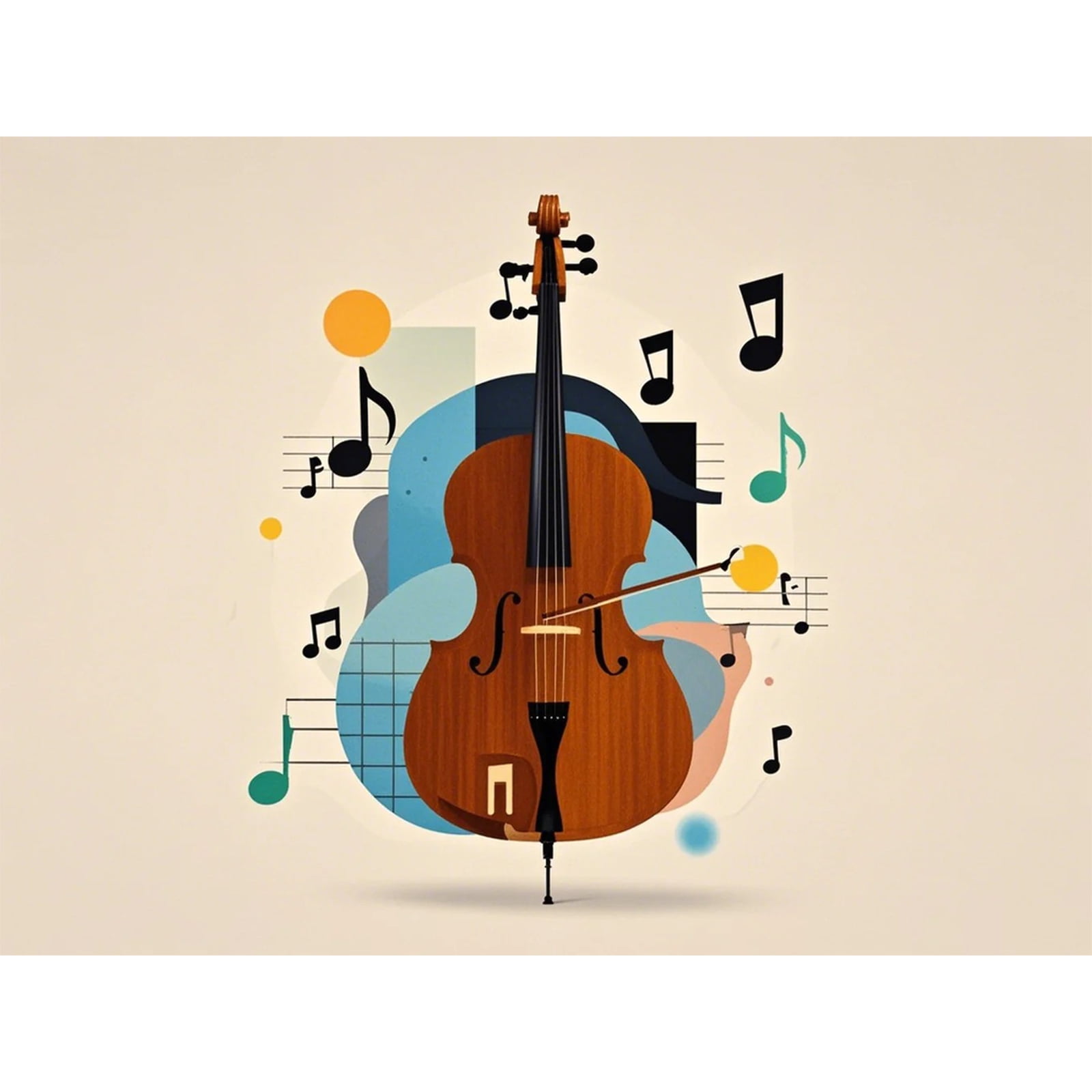 5D Diamond Art DIY Kits Cello with Music Notes Diamond Painting Full ...