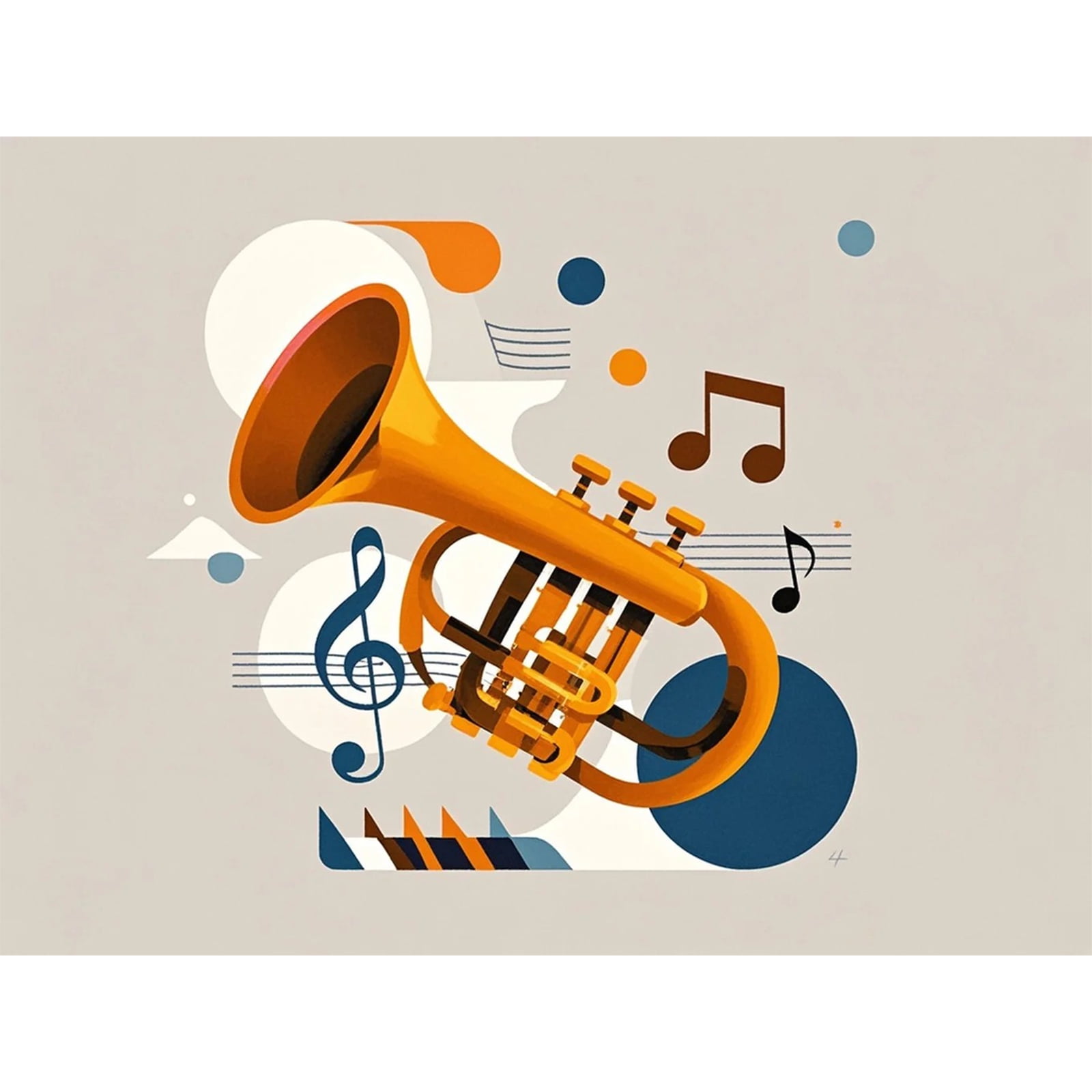 5D Diamond Art DIY Kits Trumpet with Music Notes Diamond Painting Full ...