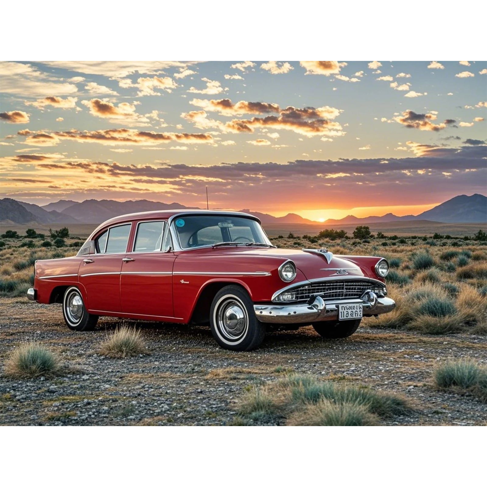 5D Diamond Art Kit,Romantic Sunset Car Diamond Art Decor,for Beginners ...