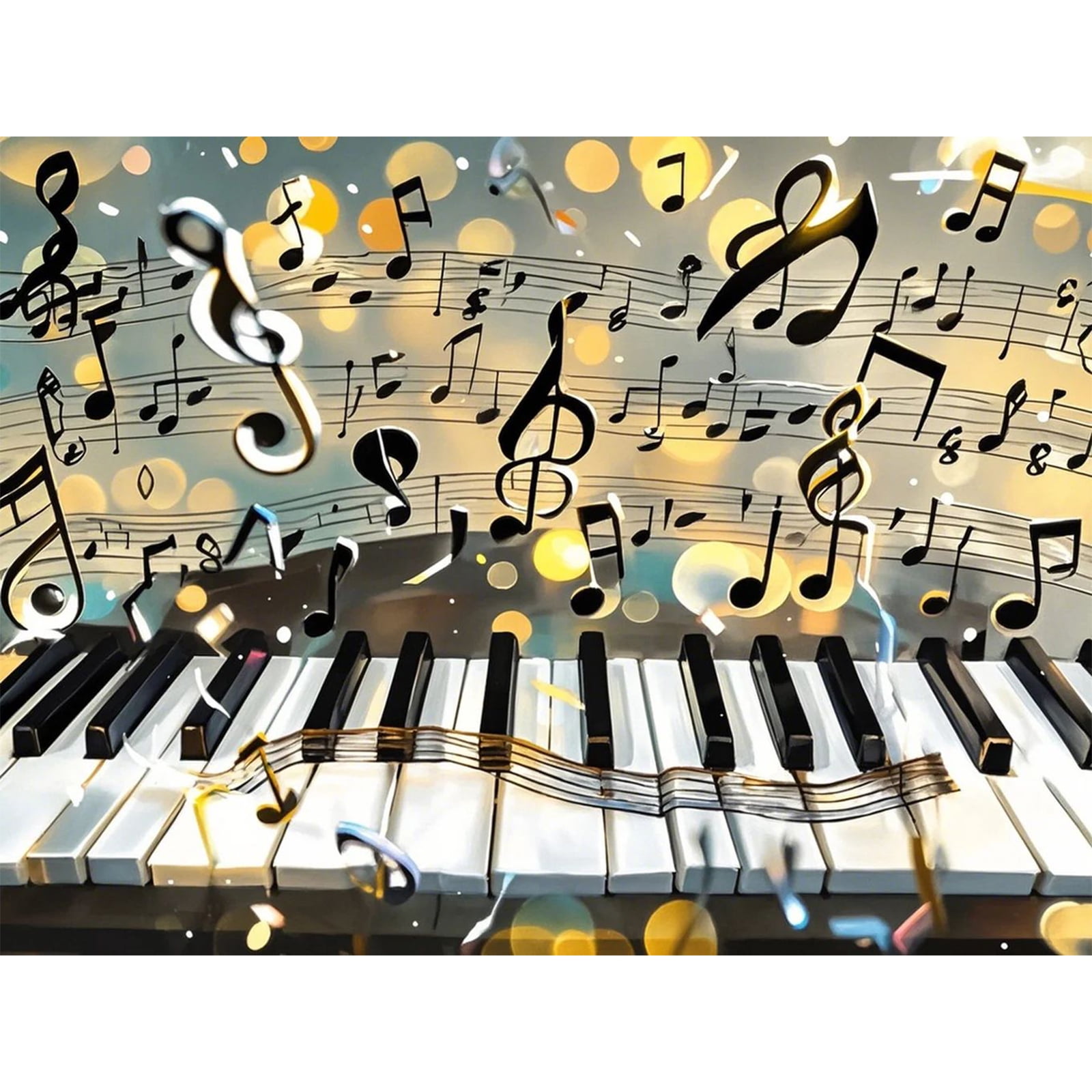 5D Diamond Art Music Notes Piano Keyboard Diamond Painting DIY Kits ...