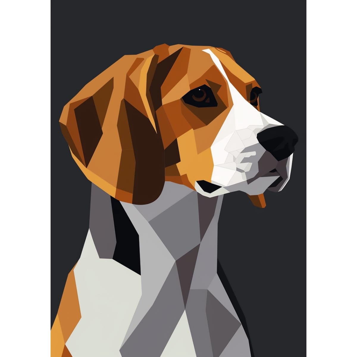 5D Diamond Art Painting Abstract Portratit of Beagle Dog DIY Paint with ...