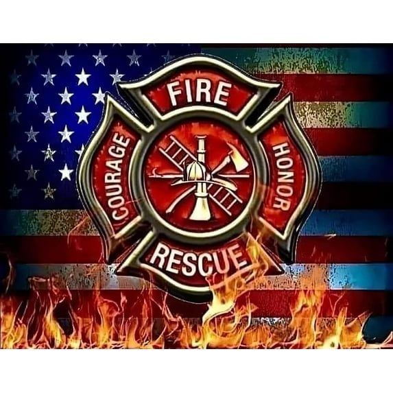 5D Diamond Art Painting Full Drill Firefighter Round Drill Diamond Art ...