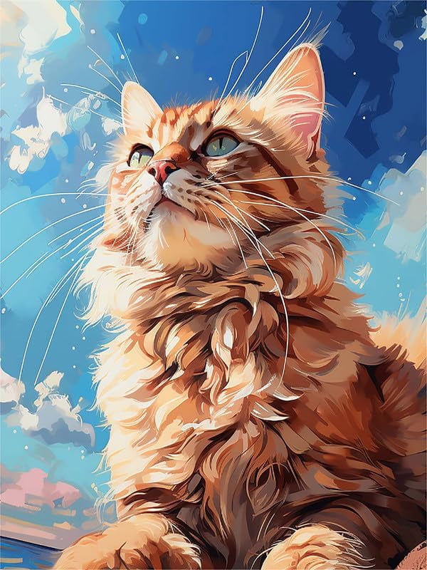 5D Diamond Art Painting Kits Cat, DIY Paint with Diamond Art Animal ...
