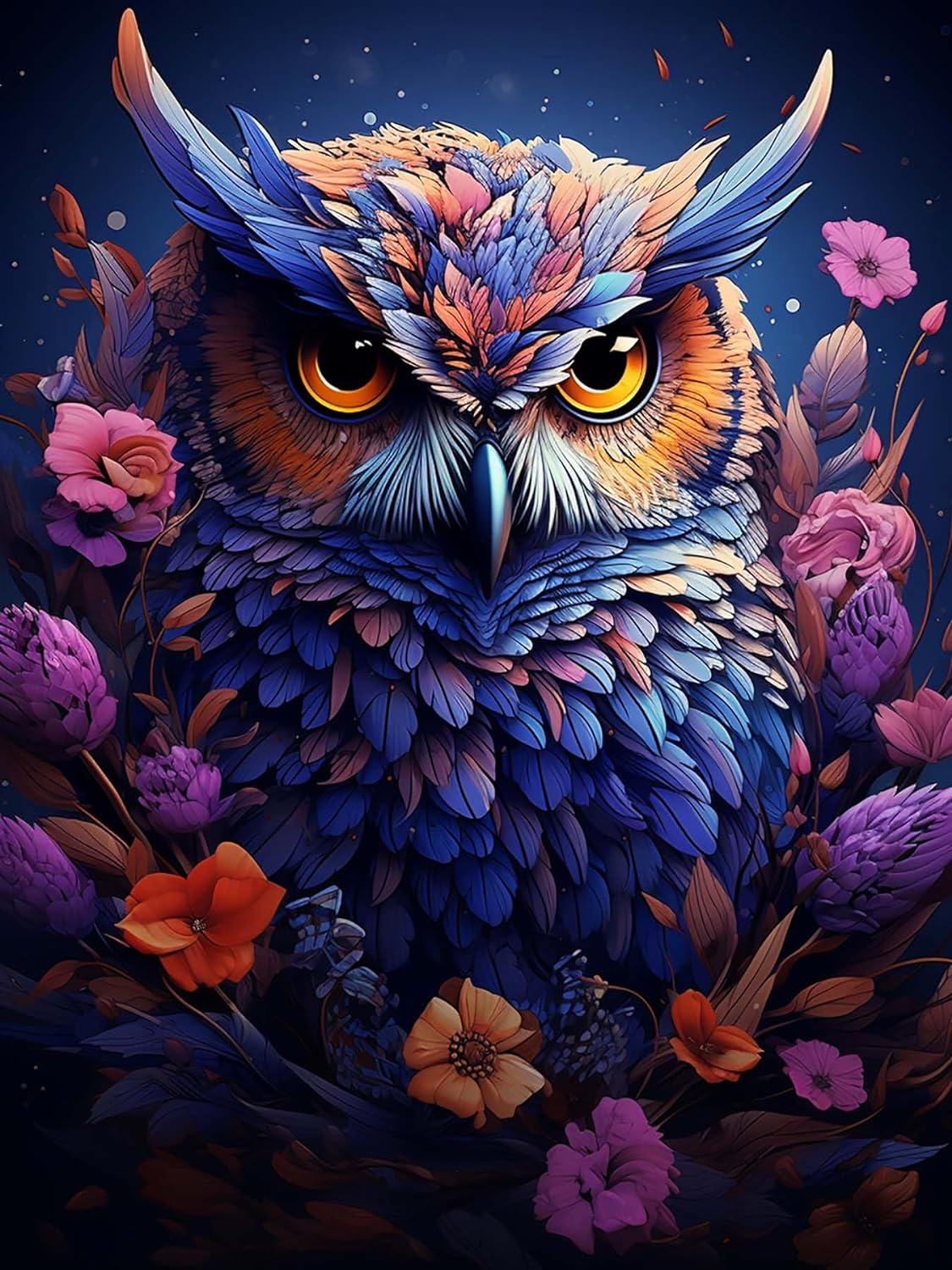 5D Diamond Art Painting Kits Purple Owl, DIY Paint with Diamond Art ...