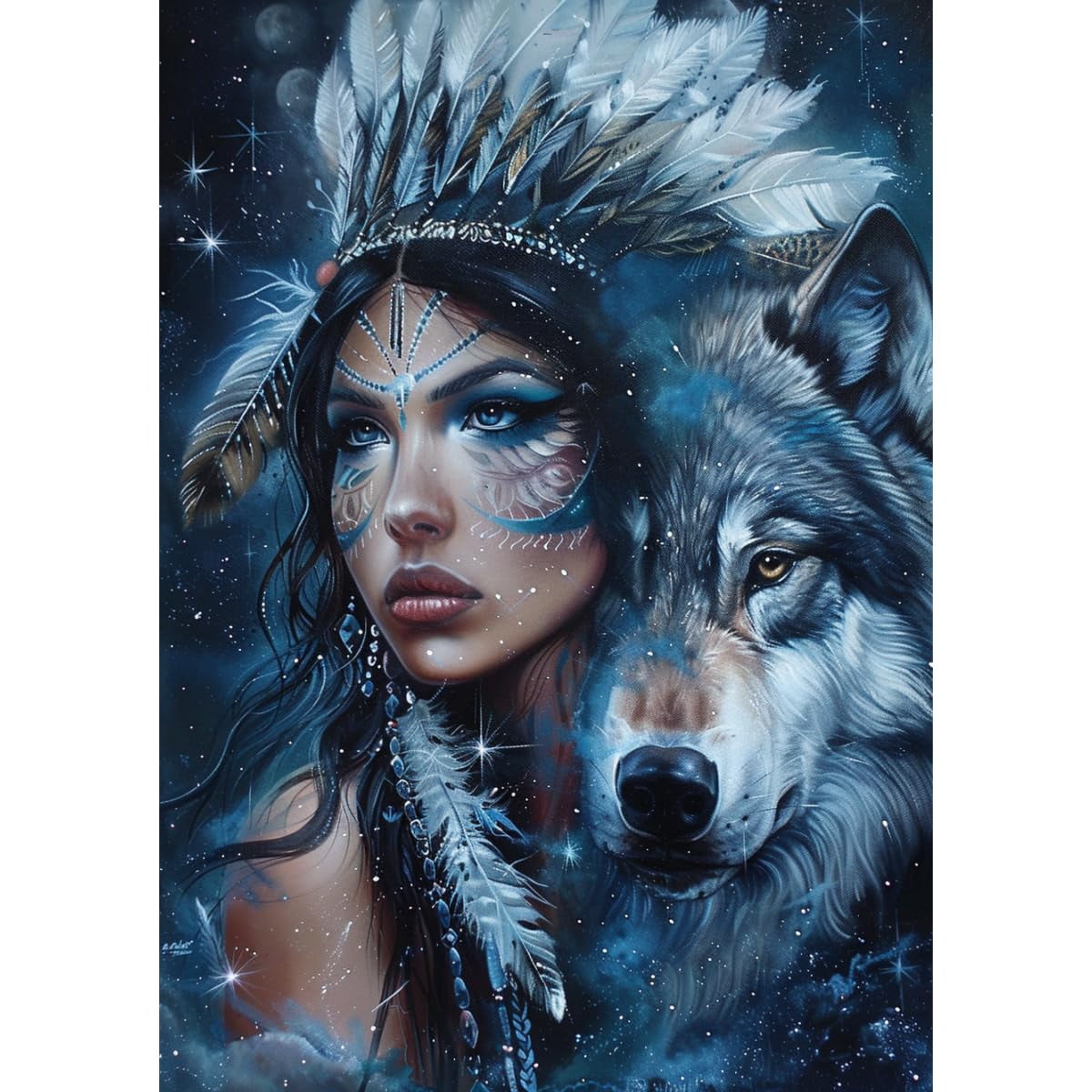 5D Diamond Art Painting by Number Kits for Adults American Native ...