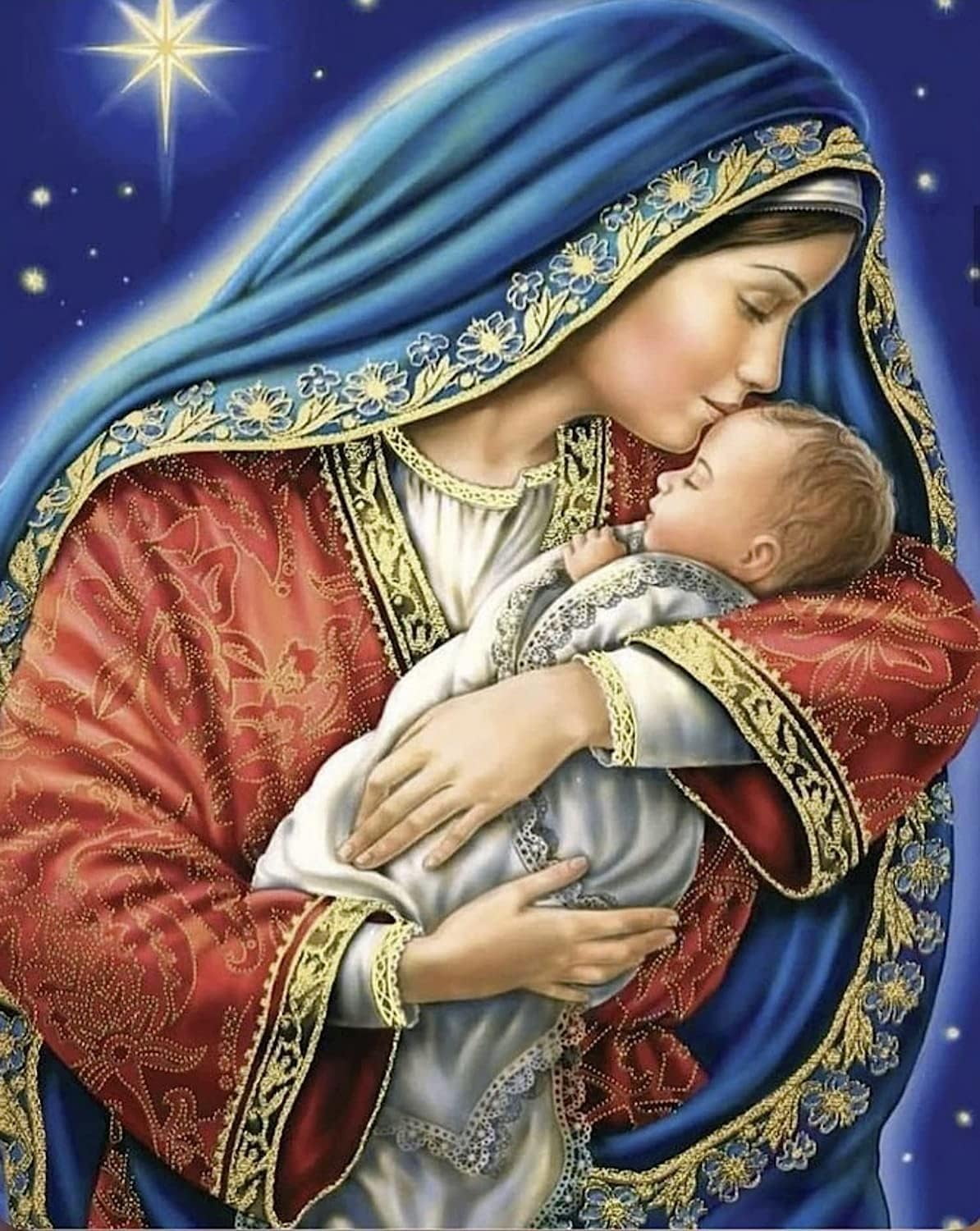 5D Diamond Art Painting by Number Kits Full Drill for Religious Lady of ...