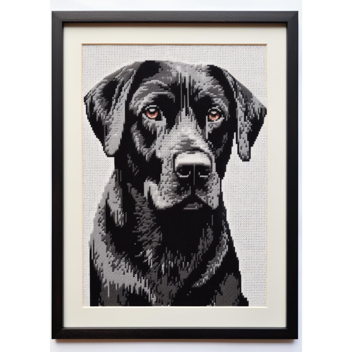5D Diamond Art Painting Portrait of Black Labrador Dog DIY Paint with ...