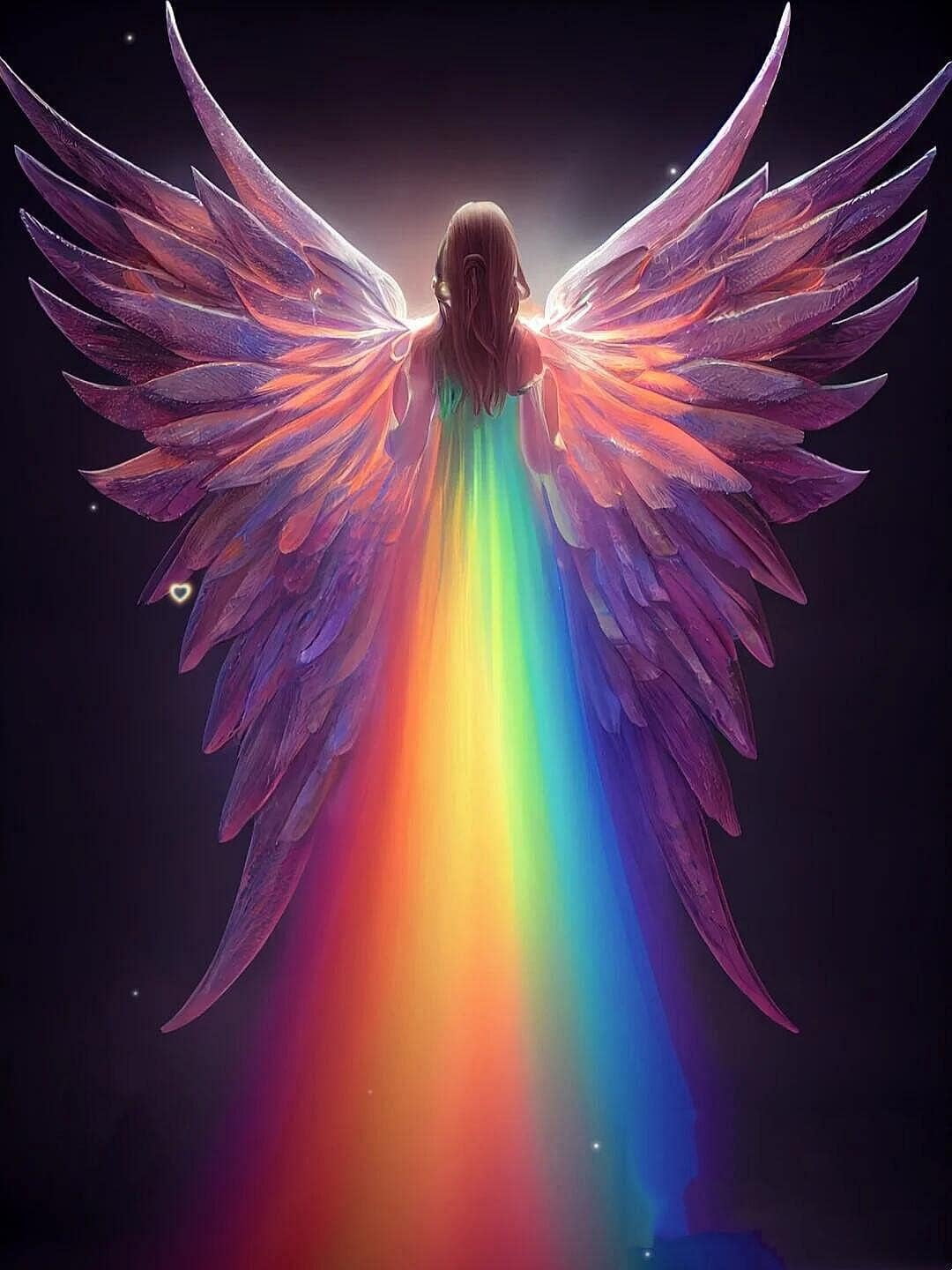 5D Diamond Art Painting by Number Kits Rainbow Dress Angel Girl Round ...