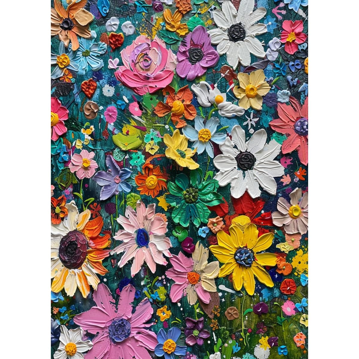 5D Diamond Art Textured Color Daisy Flowers DIY Paint with Full Drill ...
