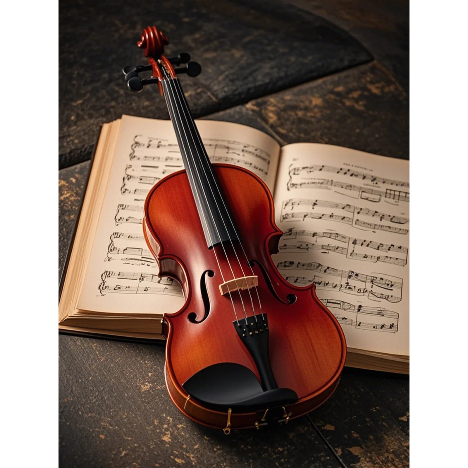 5D Diamond Art Violin with Music Notes Diamond Painting DIY Kits Full ...