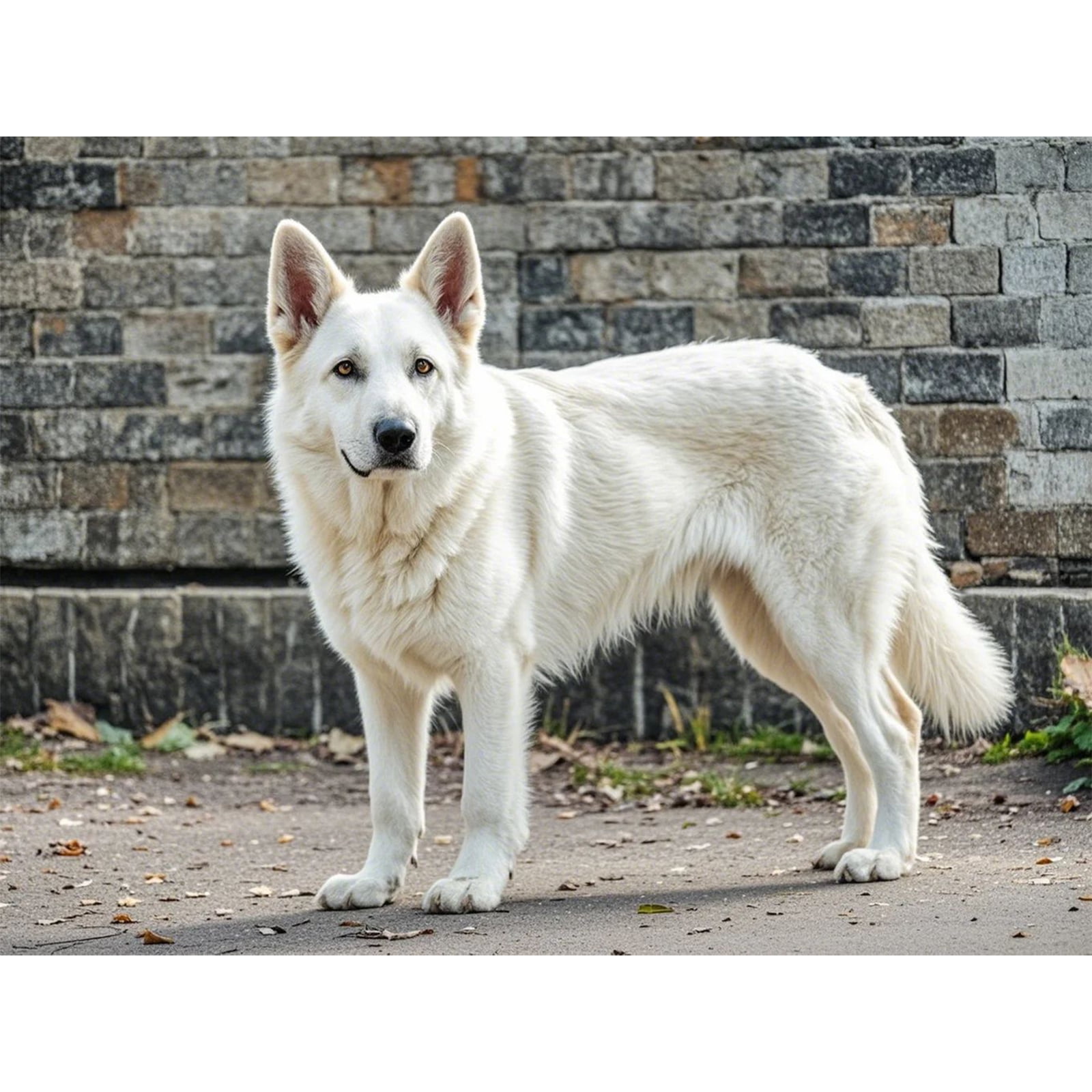 5D Diamond Art White German Shepherd Diamond Painting DIY Kits Full Round Drill Rhinestones ...