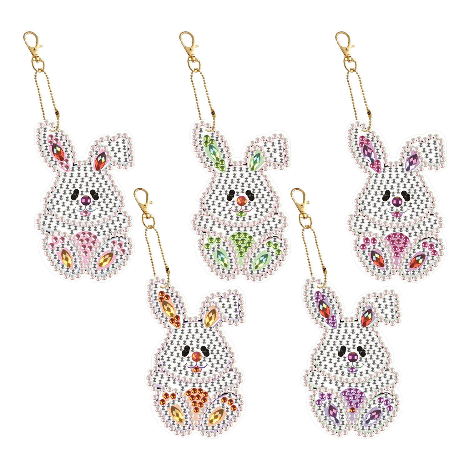 Diamond Painting Keychains Double Sided Cartoon Keychains Set of 5 DIY ...