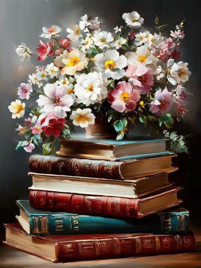 5D Diamond Painting Book Flowers Kits for Beginners, Flowers DIY Round ...