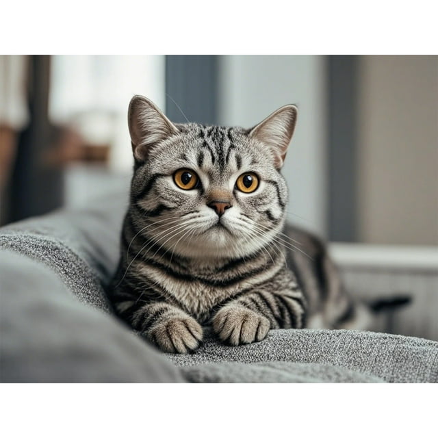 5D Diamond Painting Brindle British Shorthair Cat Kitten Diamond Art DIY Kits Full Round Drill ...