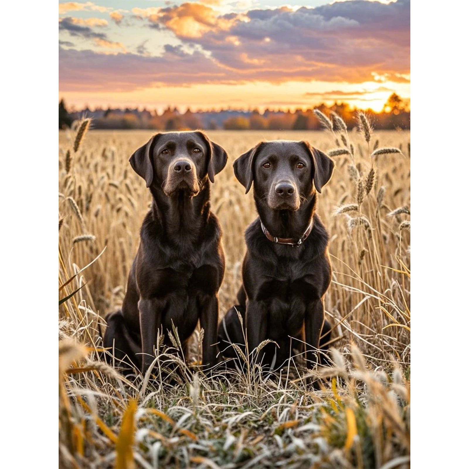 5D Diamond Painting Chocolate Labrador and Black Labrador Diamond Art ...