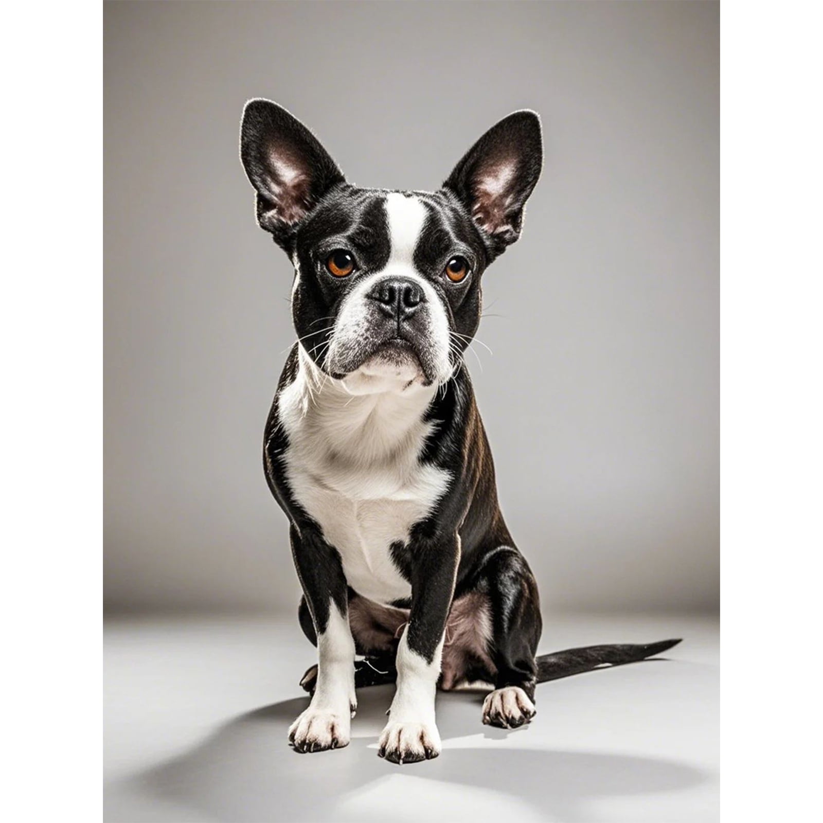 5D Diamond Painting DIY Kits Black and White Boston Terrier Diamond Art ...