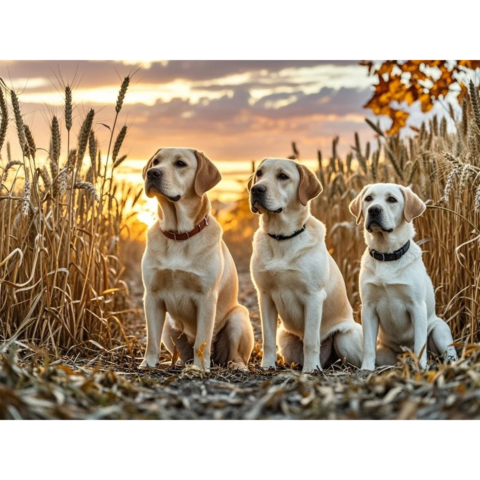 5D Diamond Painting DIY Kits Three Yellow Labrador Retrievers Diamond ...