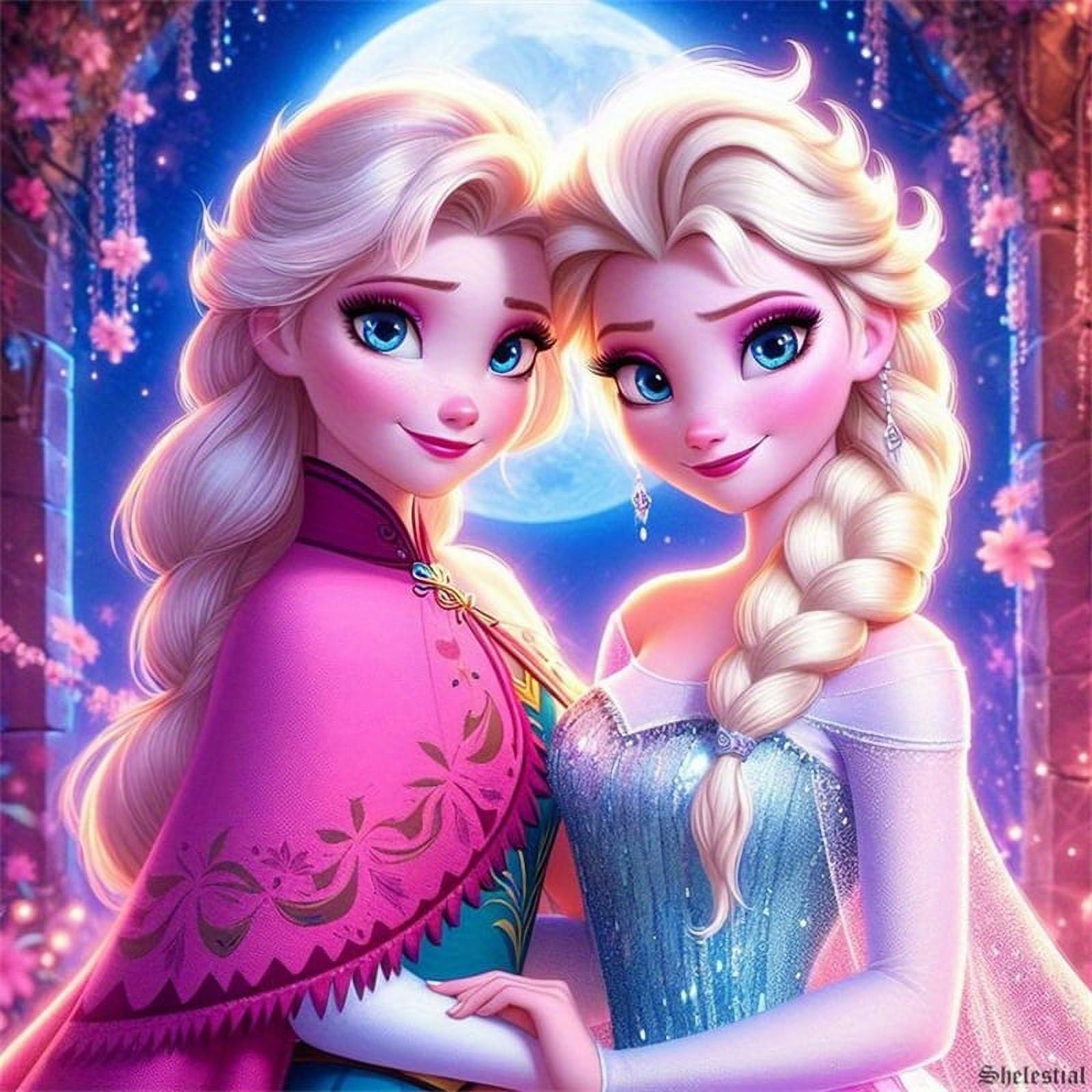 5D Diamond Painting Elsa and Anna Princess Frozen Disney Diamond ...
