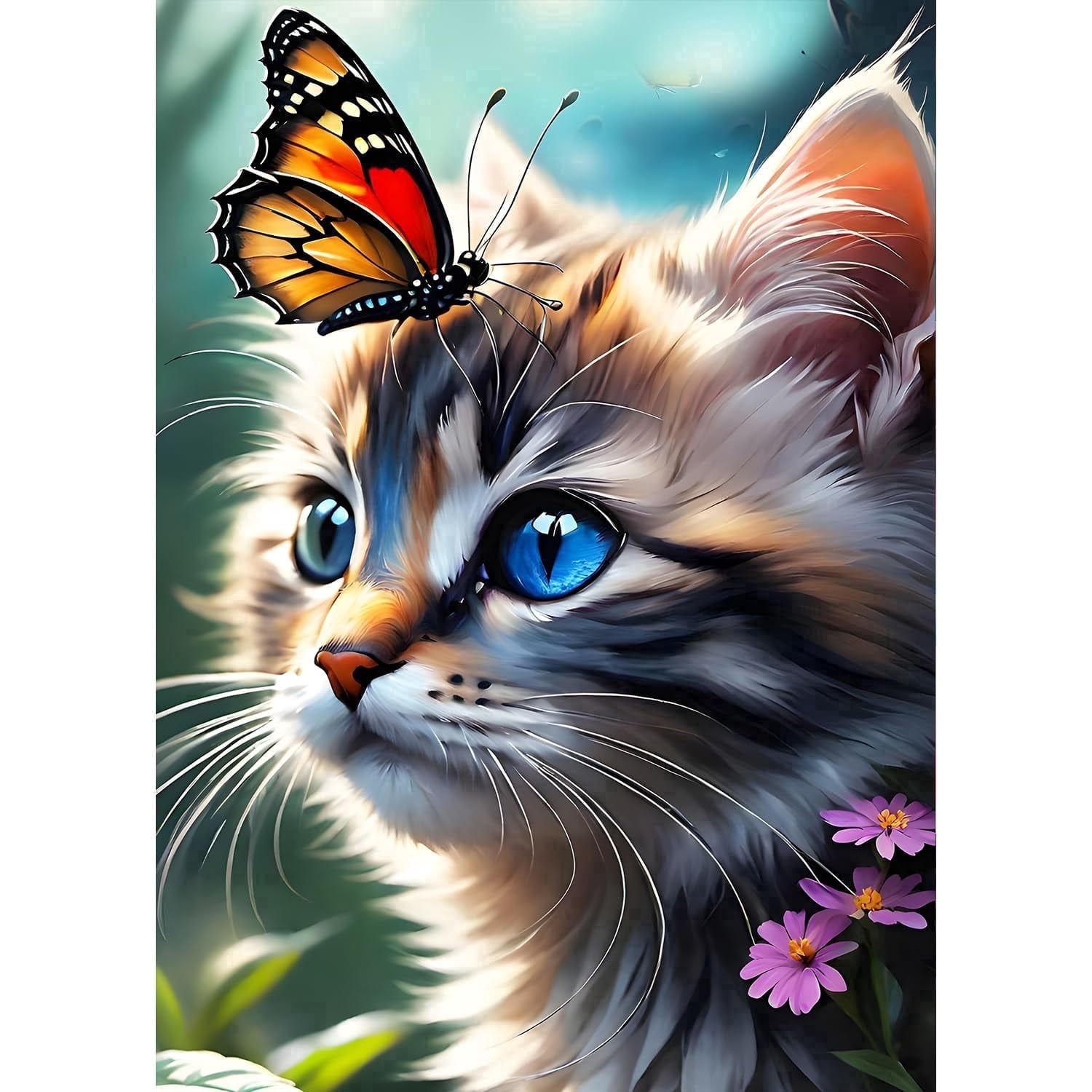 5D Diamond Painting Kit for Adults, Full Drill Round Diamond Art, Cute ...