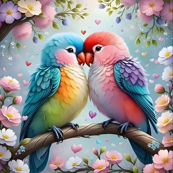 5D Diamond Painting Kits for Adult Beginners, Two Birds on a Branch ...