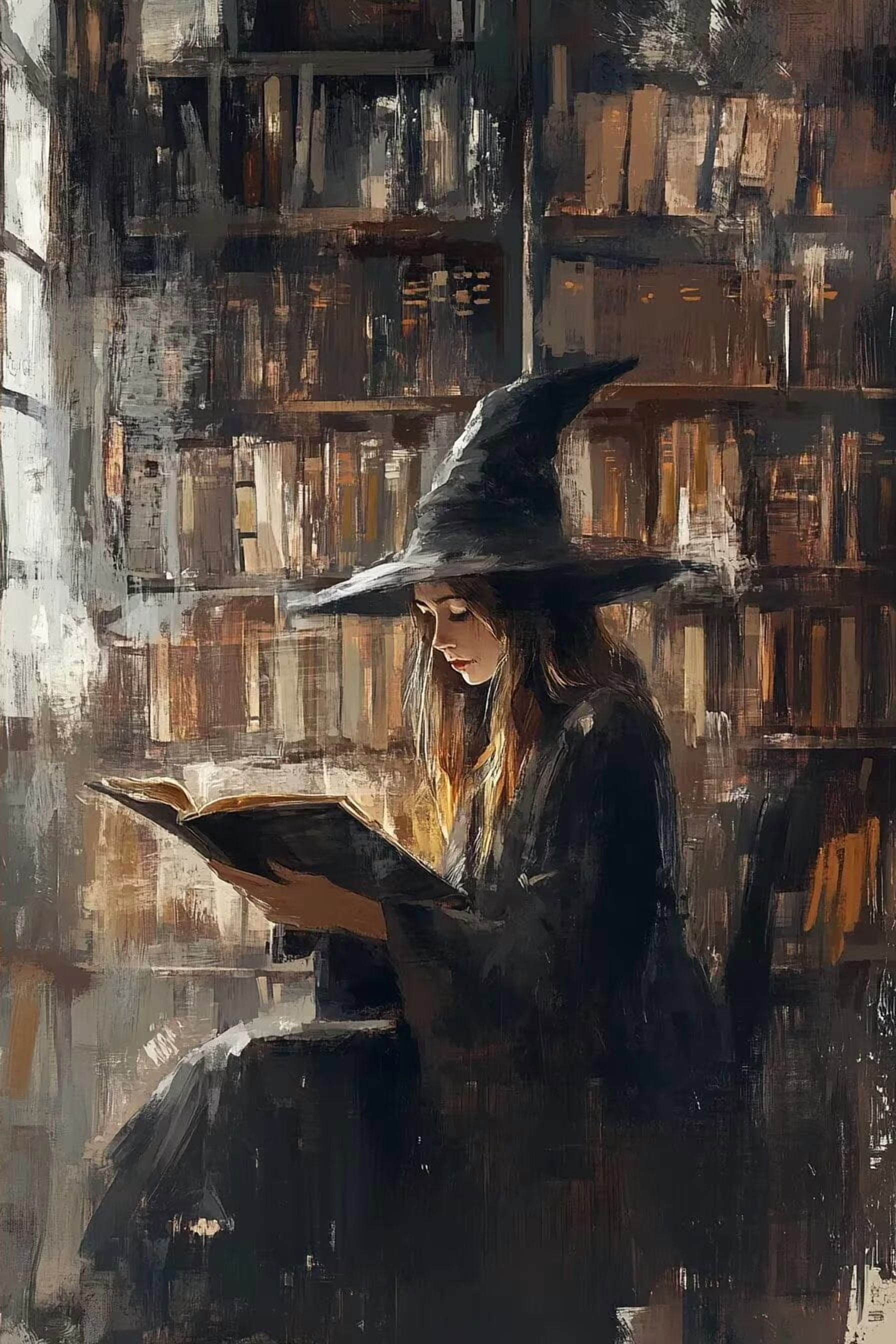 5D Diamond Painting Kits for Adults,A Witch Reading In The Library ...