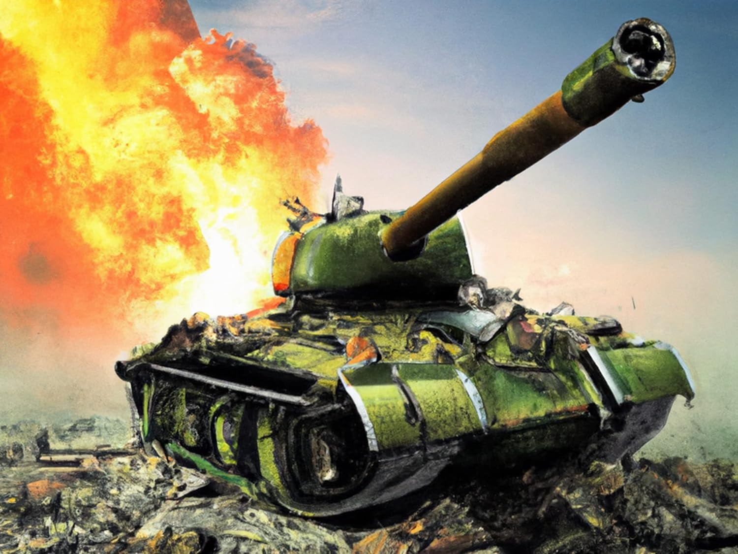 5D Diamond Painting Kits War Tank Artillery Battlefield, Full Drill Art ...