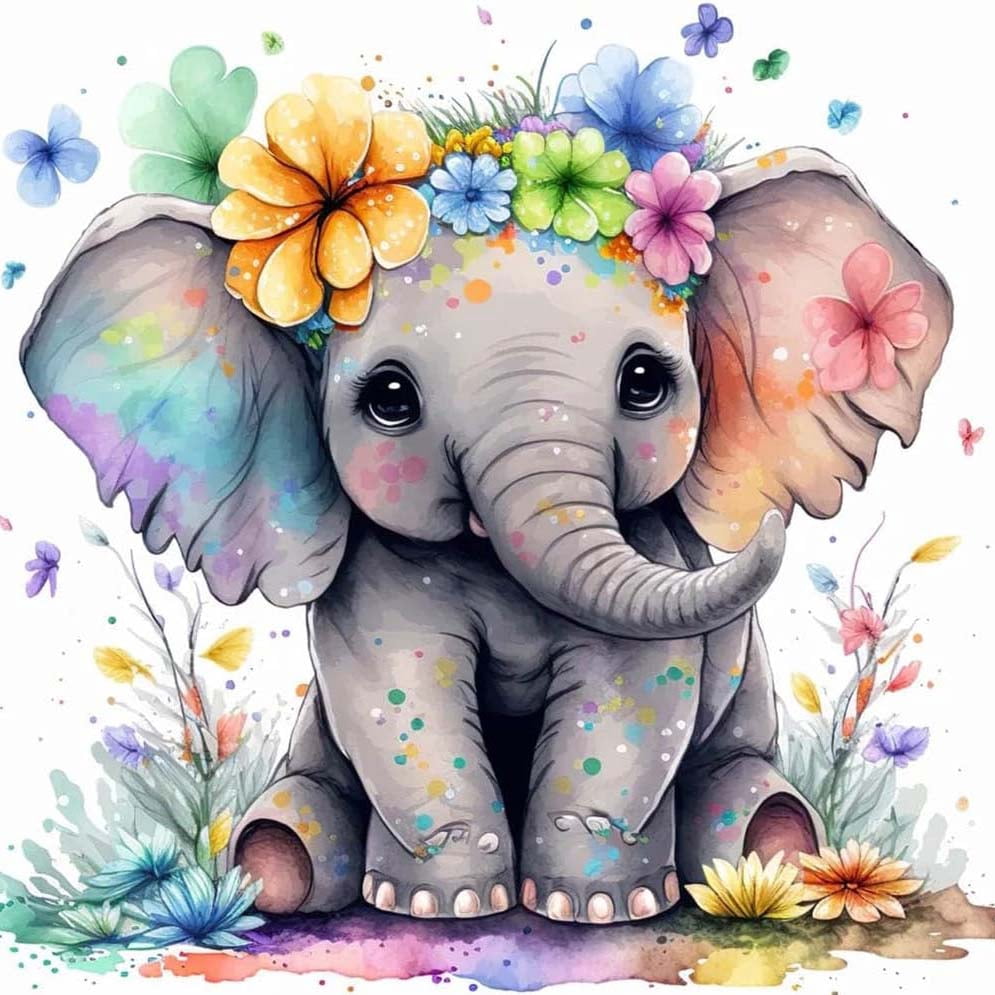 5D Diamond Painting Kits for Adults - Elephant DIY Diamond Art Kits ...