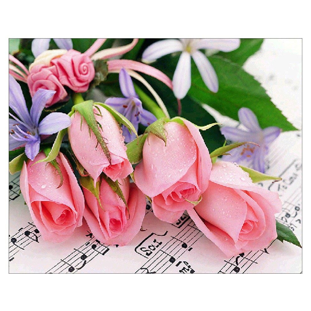 5D Diamond Painting Kits for Adults Pink Tulips,DIY Paint by Diamond ...