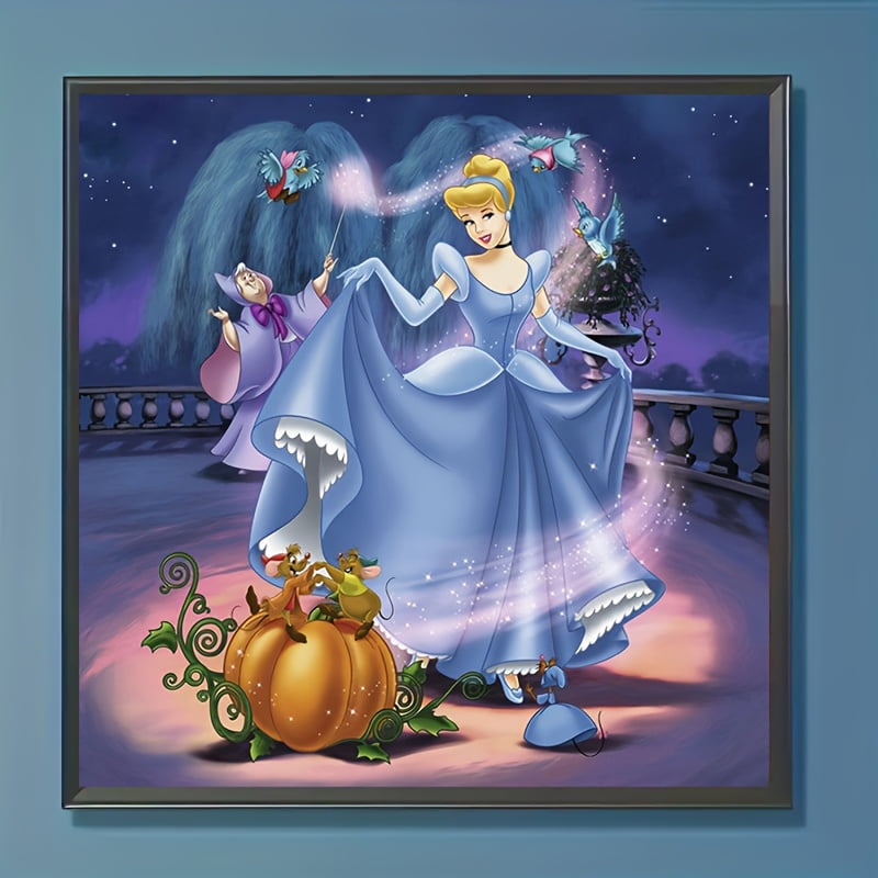 5D Disney Princess Cinderella Round Diamond Art Painting Kit - Full ...