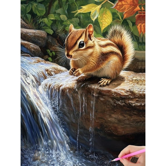 5D Eastern Chipmunk Diamond Art 12x16 Inch Full Drill Diamond Painting ...