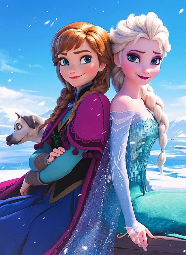 5D Elsa and Anna Diamond Painting Kits for Adults Frozen DIY Rhinestone ...