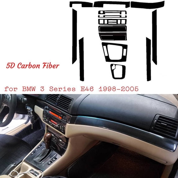 5D Interior Glossy Carbon Fiber Wrap Trim Decal Sticker Kit/Set For Bmw ...