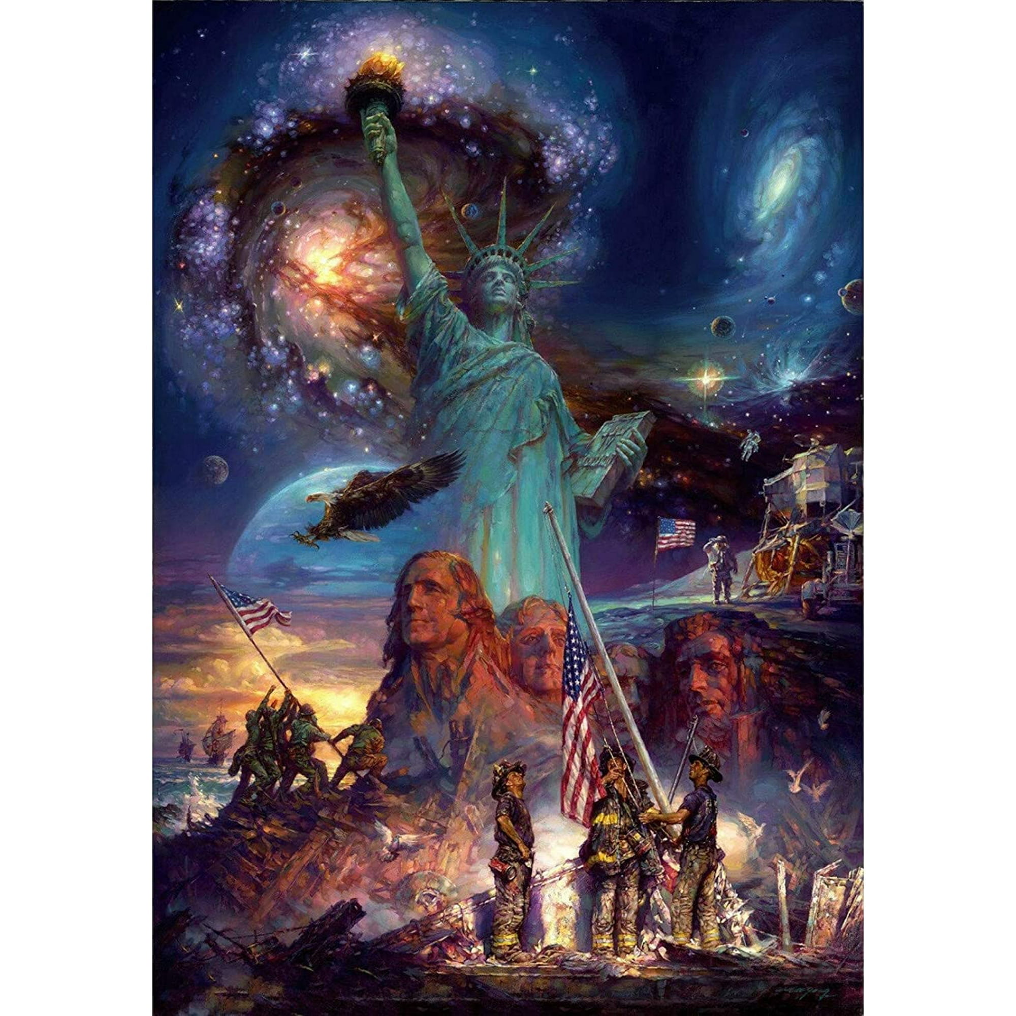 5D Military Army New York City Space Galaxy Full Diamond Painting Kits ...