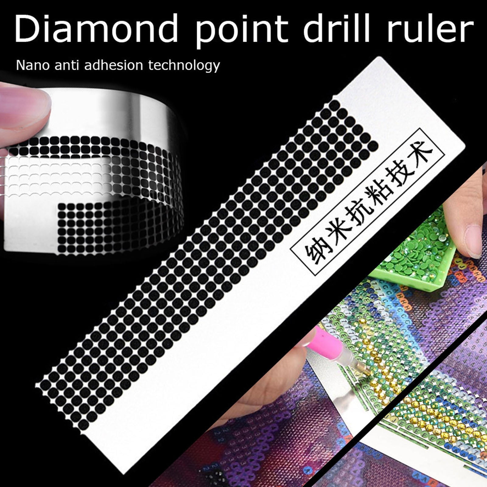 5D Painting Ruler Tool 216 Holes Stainless Steel Alignment Guide for ...