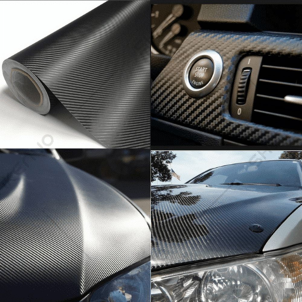 5D Premium HIGH GLOSS Black Carbon Fiber Vinyl Wrap Sticker Decal ...
