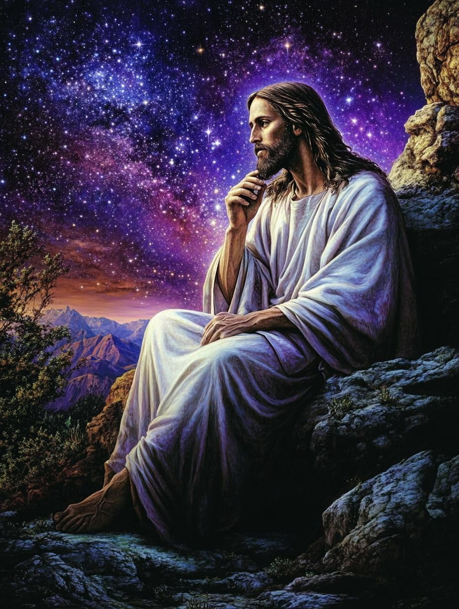 5D Starry Sky Jesus Christ Diamond Art 12x16 Inch Full Drill Diamond ...