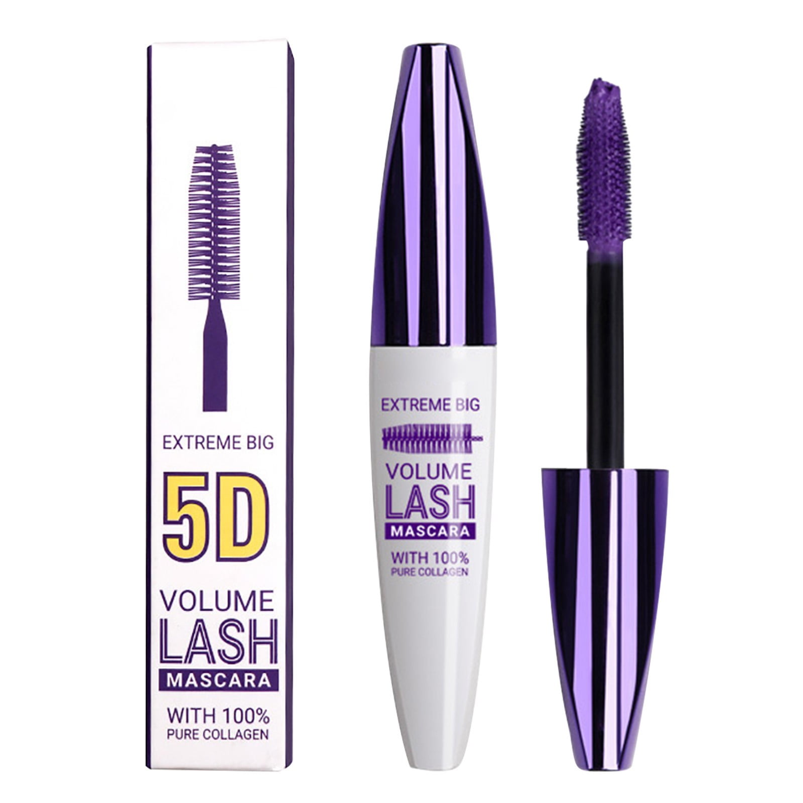 5D Waterproof Blue Purple Mascara for Sensitive Eyes, Smudge-Proof ...