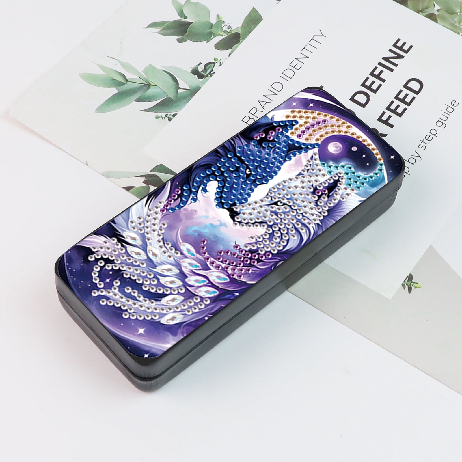 5D diamond art painting kit glasses case, bully wolf dog DIY glasses ...
