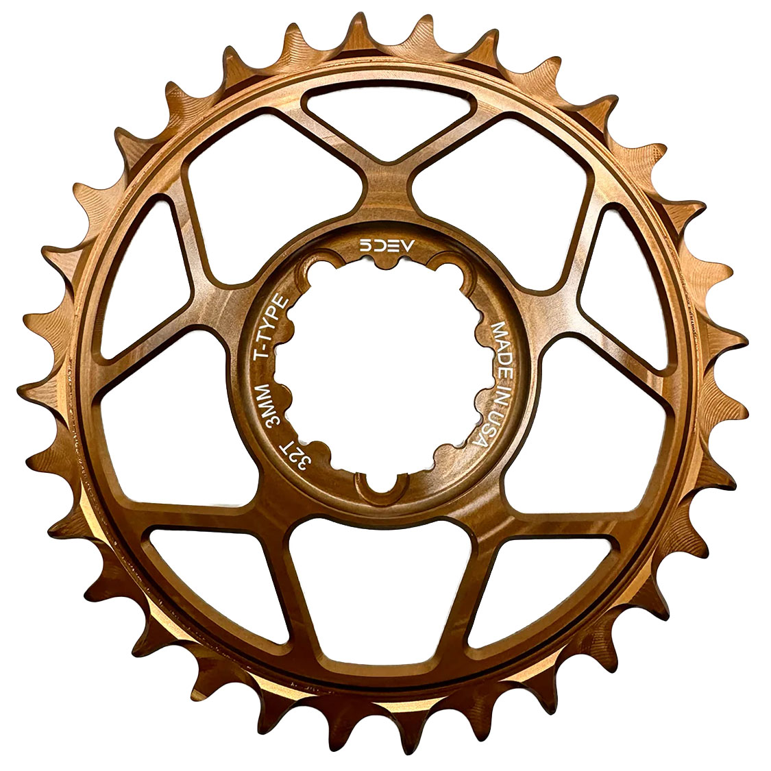 5Dev T-Type 3-Bolt Chainring, 3mm Offset, 30T - Kash - Walmart.com
