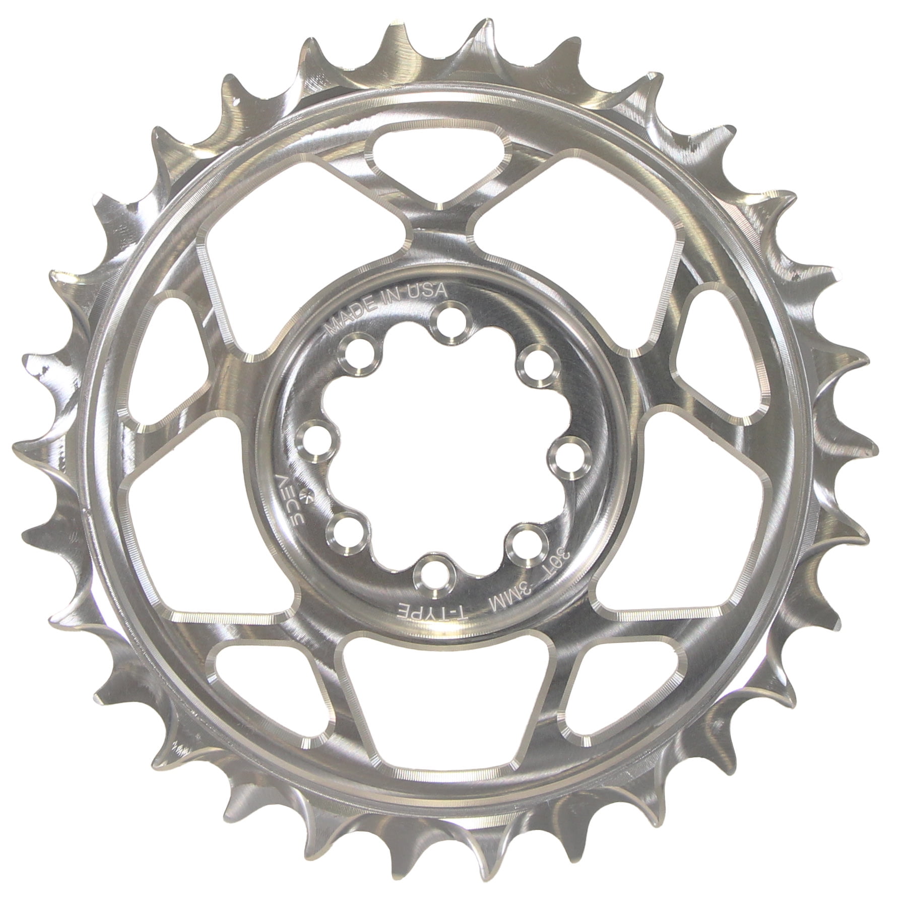 5Dev T-Type 8-Bolt Chainring, 3mm Offset, 30T - Clear - Walmart.com