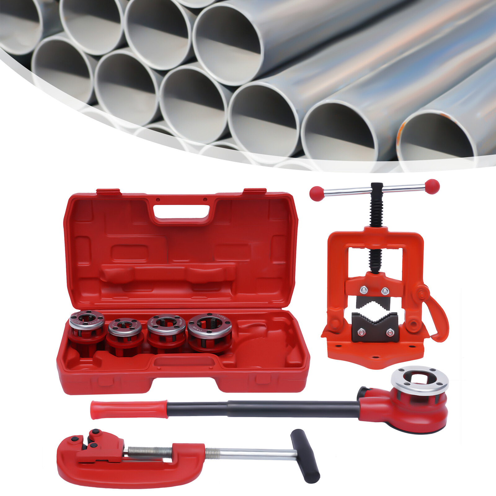 5Dies Manual Pipe Threader Ratchet Kit Portable Ratcheting Pipe ...