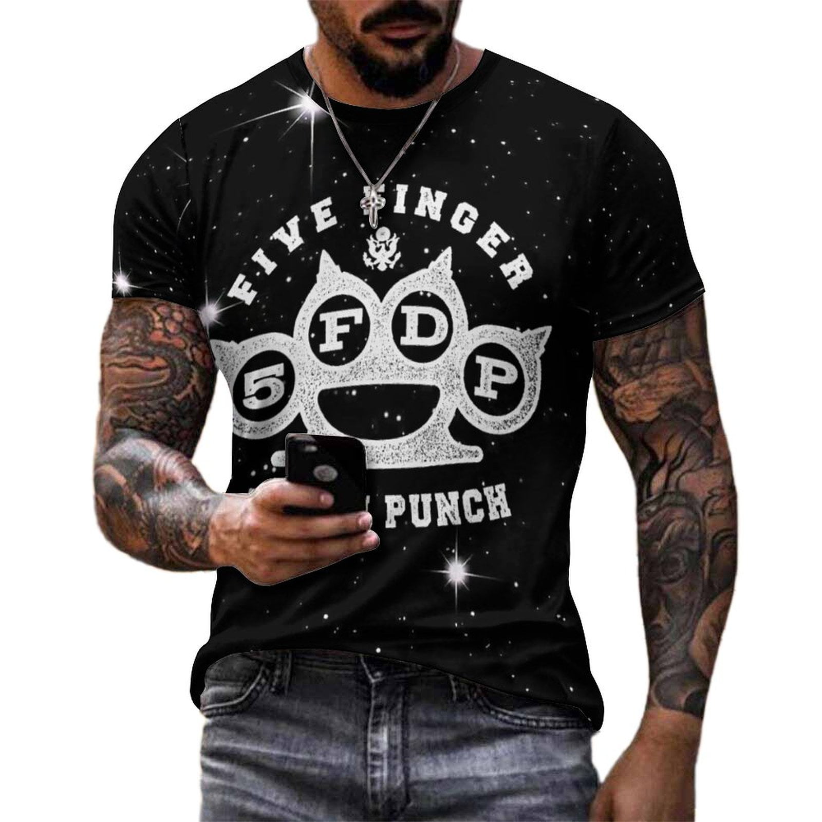 5FDP Five-FFDP-Finger-Death Punch Fashion Men's T-shirts Short Sleeve ...
