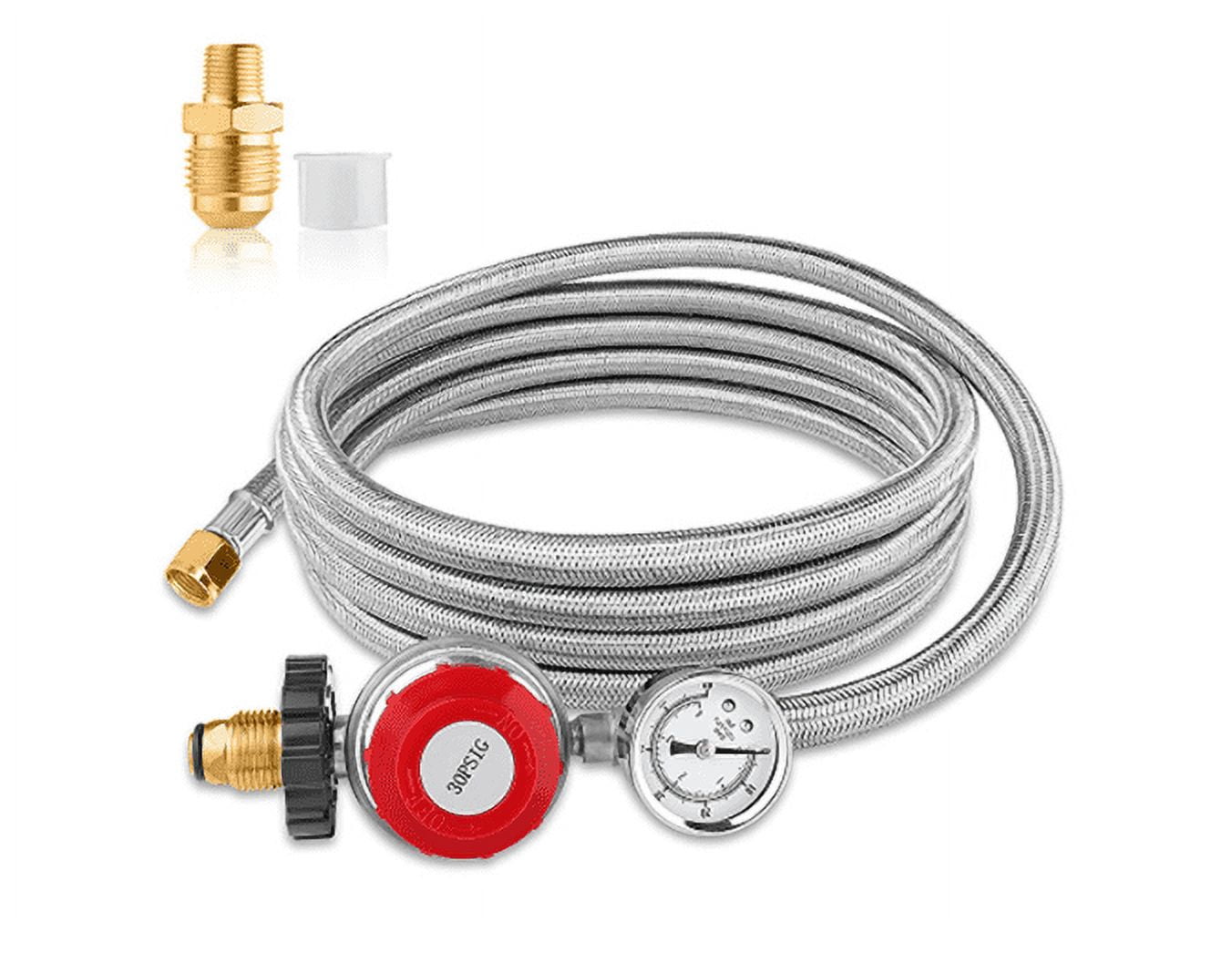 5FT/12FT Adjustable High Pressure Propane Regulator with Gauge for ...
