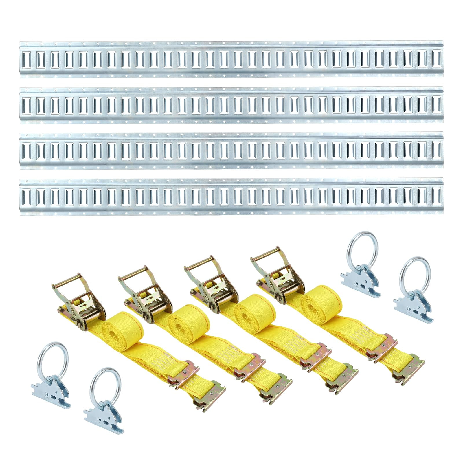 5FT 4 Pack E-Track Tie DownR ailKit | 12Pcs Includes 4 Steel Rails & 4 ...
