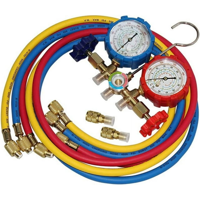 5FT AC Diagnostic Manifold Freon Gauge Set for R410A R404A R22 R134A ...