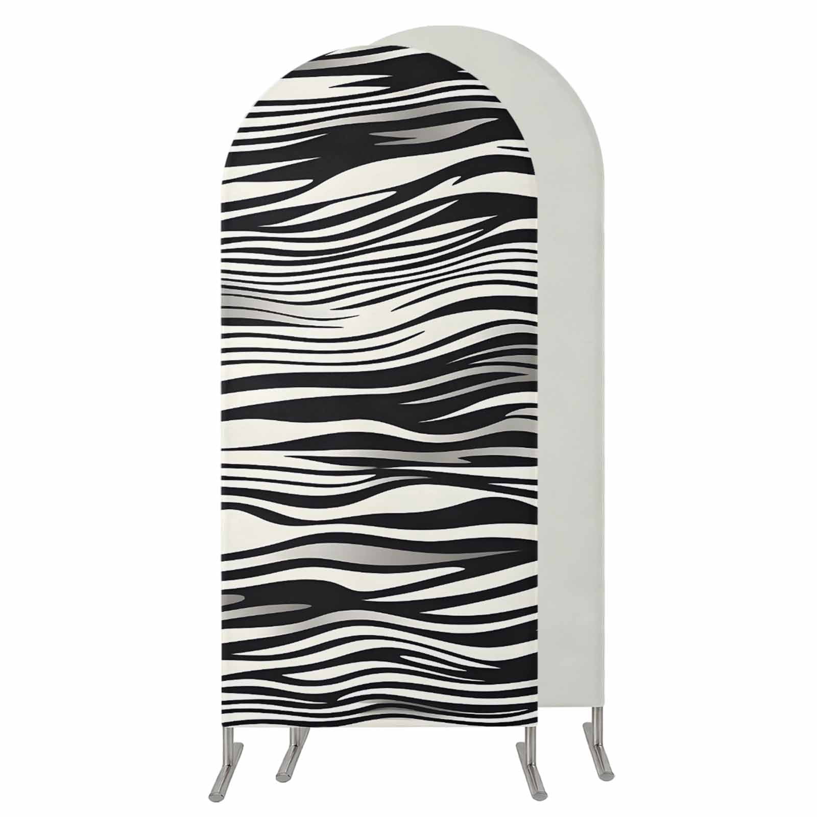 5FT Arch Backdrop Covers, Beige Black Stripe Wedding Arch Cover ...