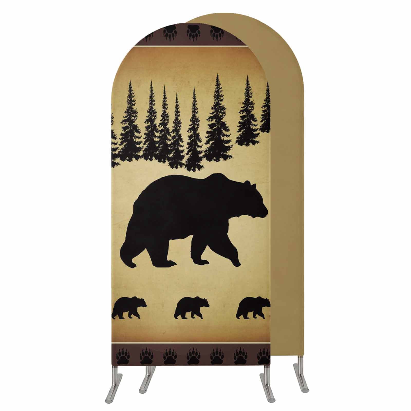 5FT Arch Backdrop Covers, Black Bear Wedding Arch Cover Stretchy ...